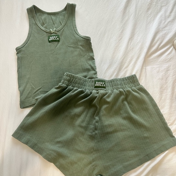 Daily Drills | Tops | Daily Drills Olive Green Lounge Set | Poshmark